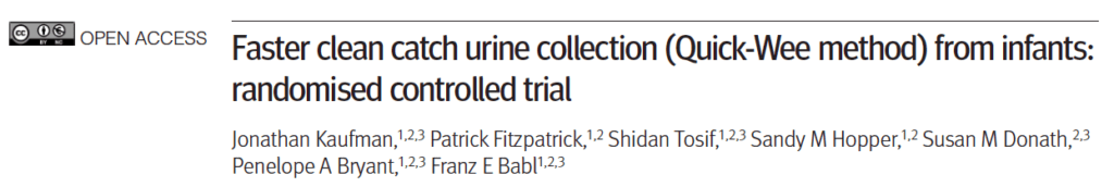 JC: The Quick-Wee Method for Faster Clean Catch Urine Collection • St ...