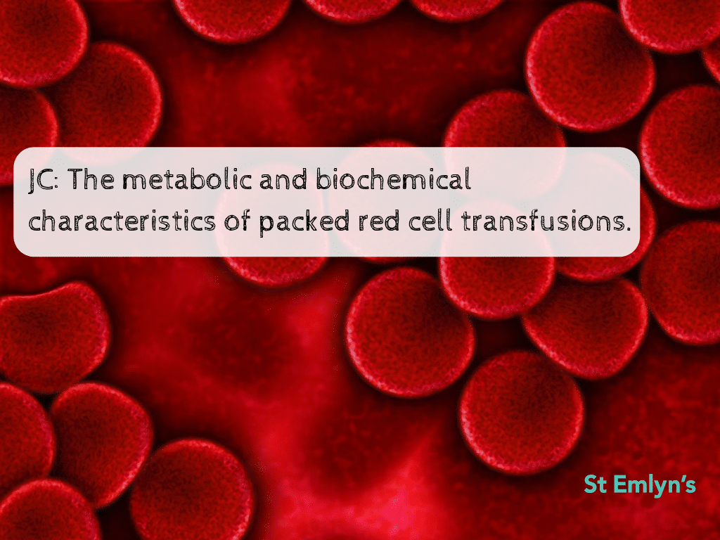 JC: The metabolic and biochemical characteristics of packed red cell ...