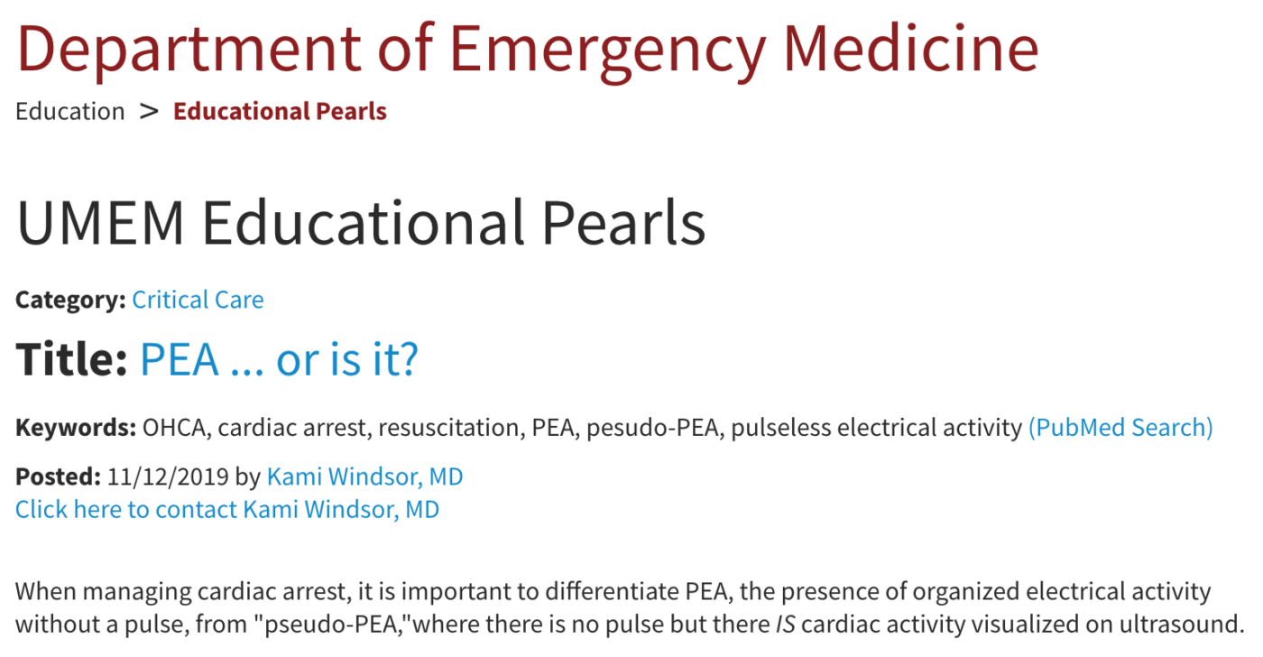 JC: Pseudo PEA in the ED. St Emlyn's • St Emlyn's