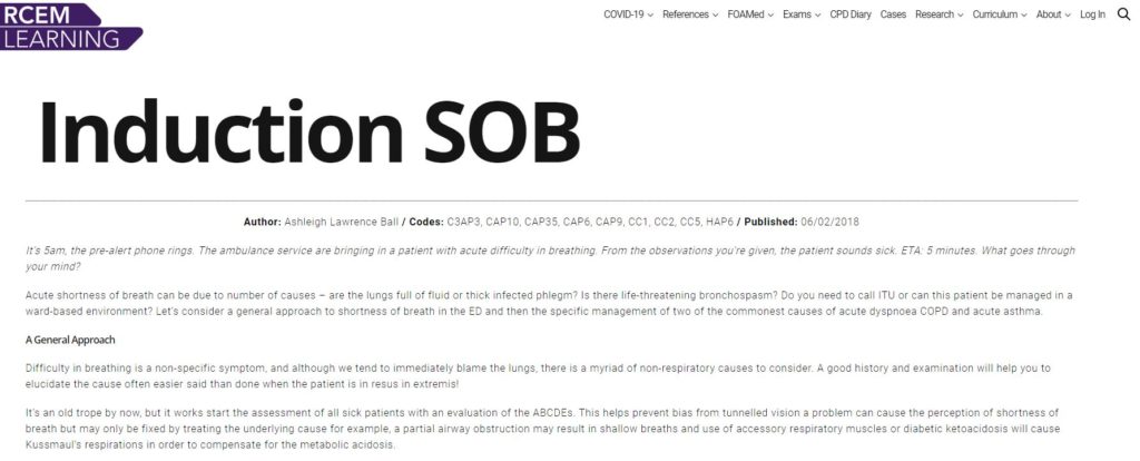 Lesson Plan - Shortness of Breath (Induction) • St Emlyn's