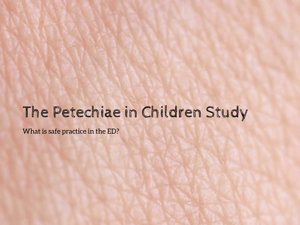 JC: Spot the Difference, what can we do about petechiae? St Emlyn's