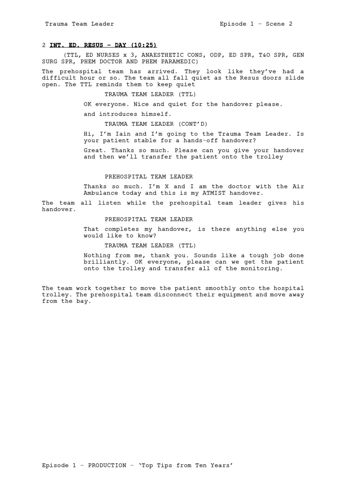 Top Tips from Ten Years of Trauma Team Leadership • St Emlyn's